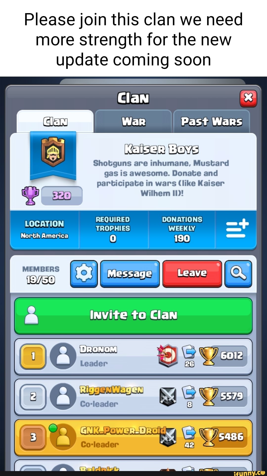 Please join this clan we need more strength for the new update coming ...
