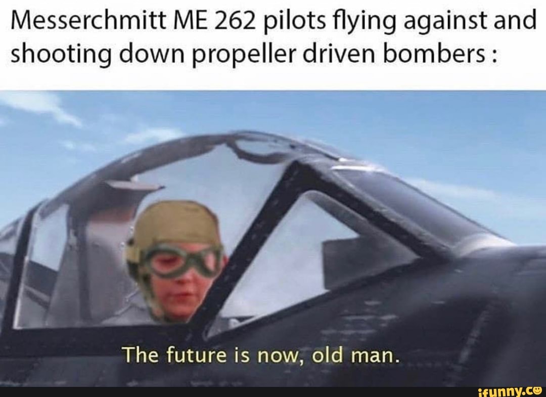 Messerchmitt ME 262 pilots flying against and shooting down propeller ...