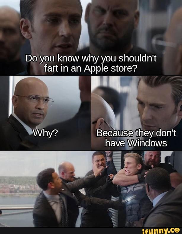 Dad jokes. -_-* - Do you know why you shouldn't fart in an Apple store ...