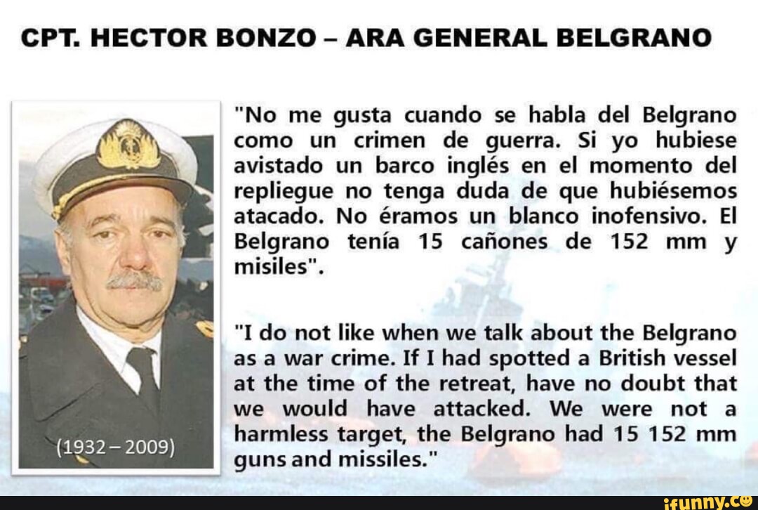 CPT. HECTOR BONZO - ARA GENERAL BELGRANO "No me gusta cuando se habla ...