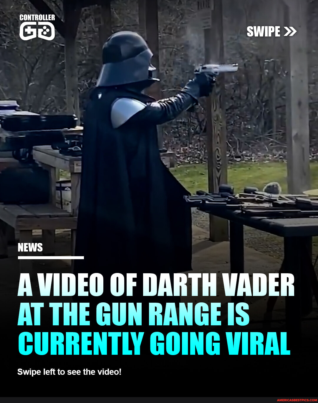 Swipe left to check out the viral video Darth Vader stays strapped i ...
