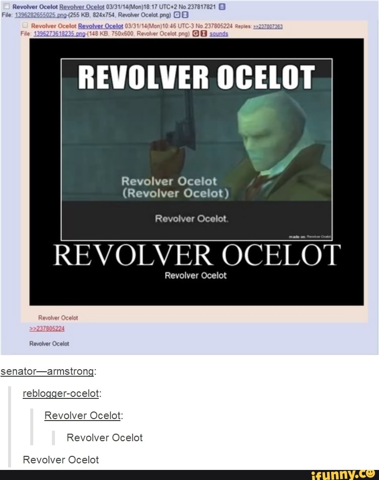 Revolver Ocelot Revolver Ocelot REVOLVER OCELOT Revolver Ocelot senator ...