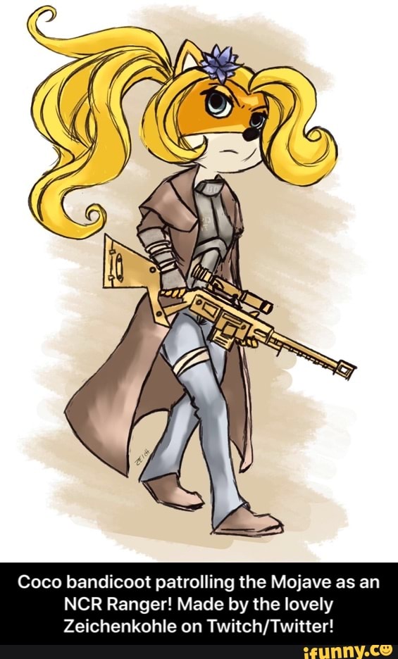 Coco bandicoot patrolling the Mojave as an NCR Ranger! Made by the ...