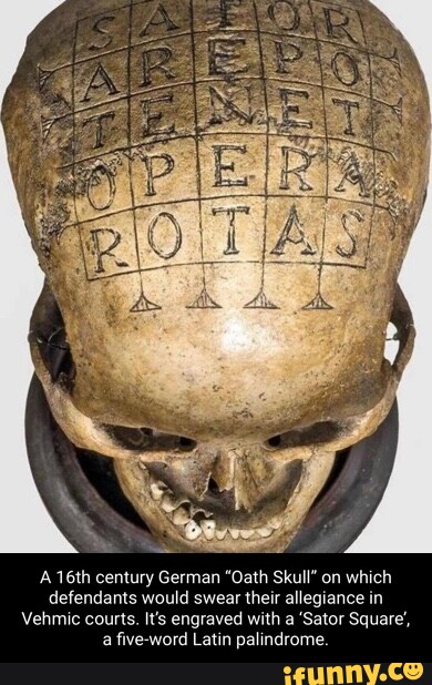 16th century German "Oath Skull" on which defendants would swear their ...