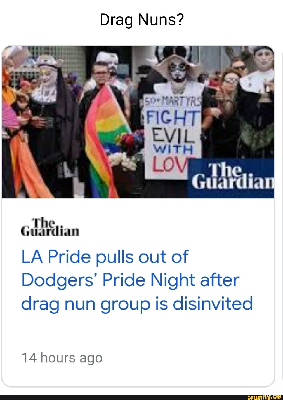 Drag Nuns? I 1, I Gi iian LA Pride pulls out of Dodgers' Pride Night ...