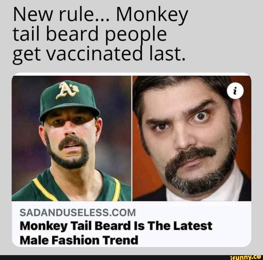 New rule... Monkey tail beard people get vaccinated last. Monkey Tail ...