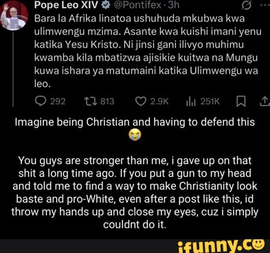 Pope Leo XIV Pontifex Sh Bara la Afrika linatoa ushuhuda mkubwa kwa ...