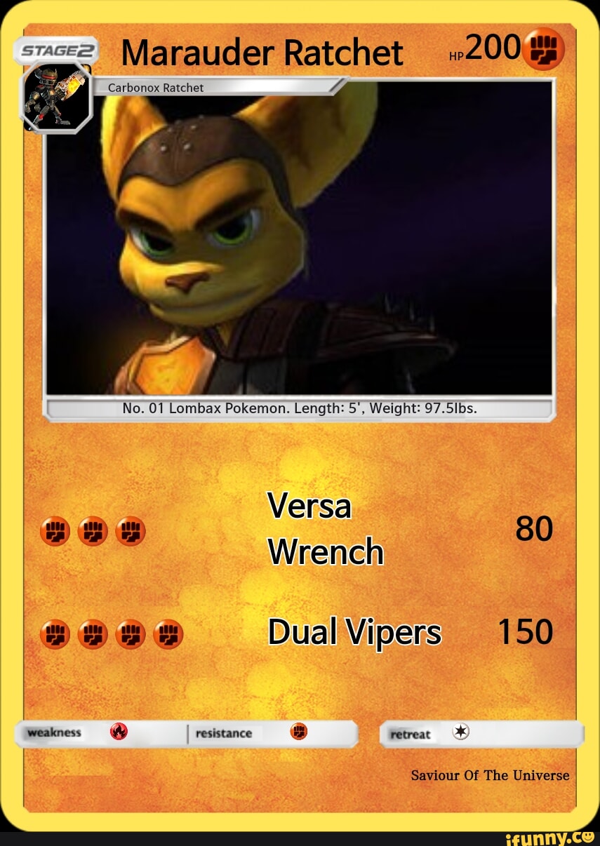 Omcee Marauder Ratchet 200 Carbonox Ratchet No. 01 OT Lombax Pokemon ...