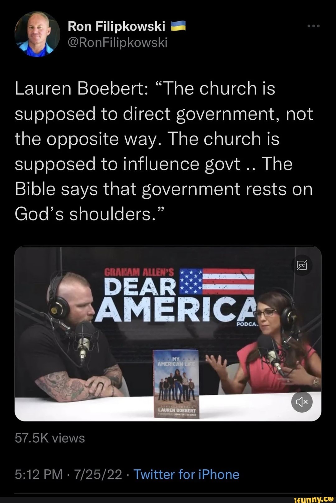 Lauren Boebert: "The church is supposed to direct government, not the ...