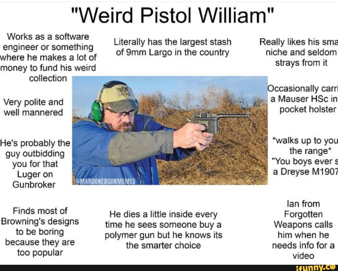 "Weird Pistol William" Works as a software engineer or something ...