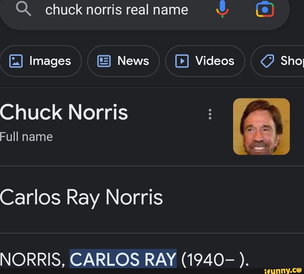 Chuck norris real name Y Images News Videos Sho Chuck Norris Full name ...