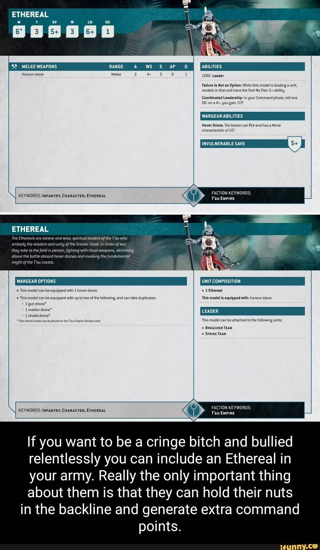 ETHEREAL MELEE WEAPONS ABILITIES Honour stave CORE: Leader Failure ls ...