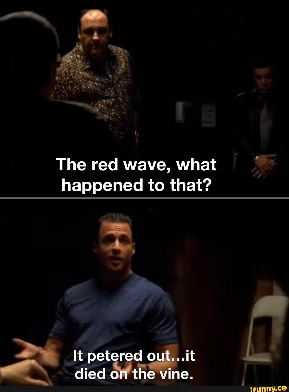 The red wave, what happened to that? It petered out...it died on the ...