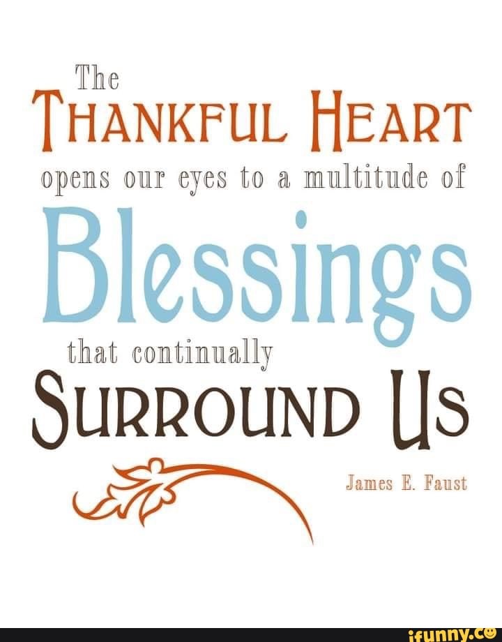 The THANKFUL HEART opens our eyes to a multitude of Blessings that ...