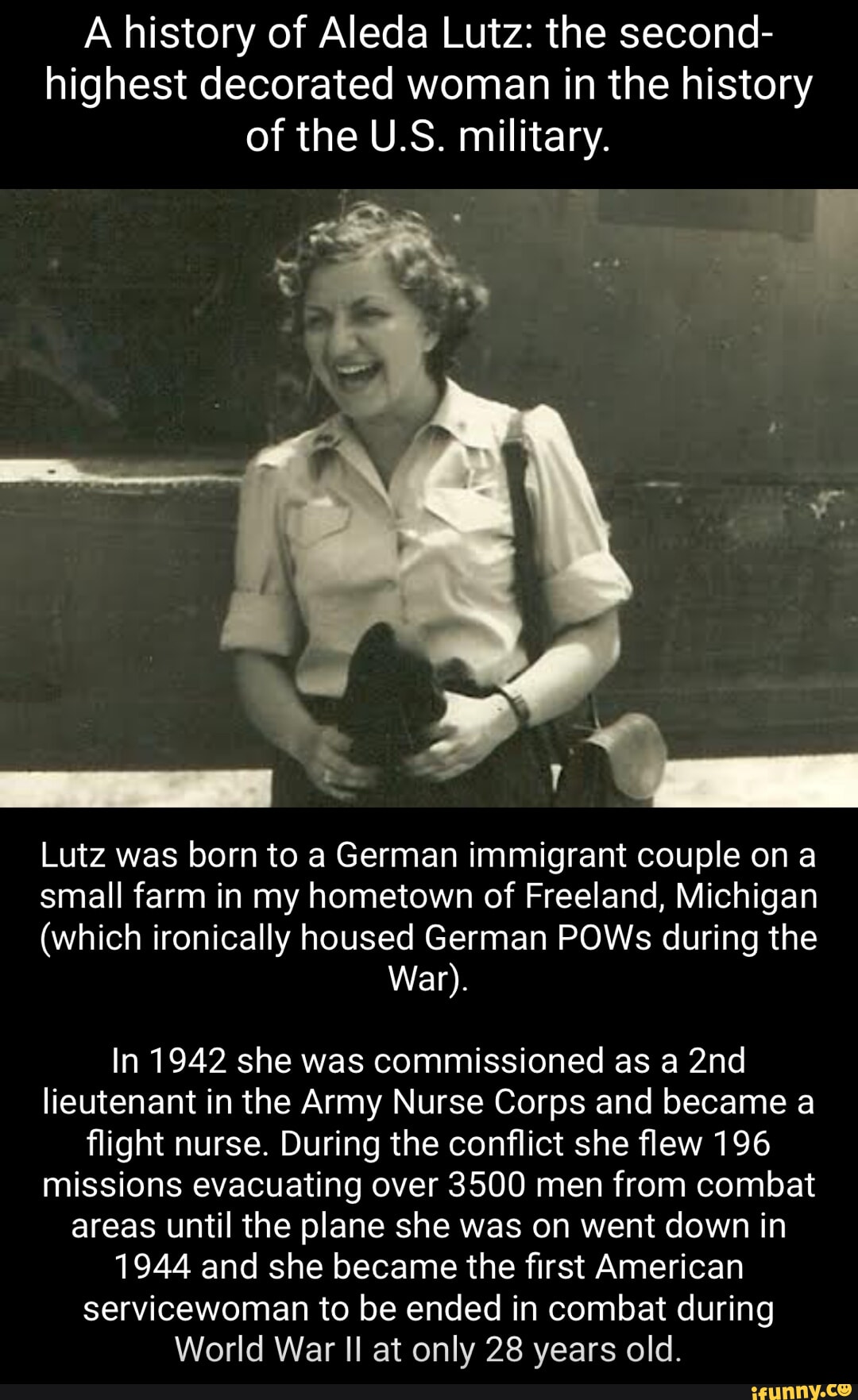 A history of Aleda Lutz: the second- highest decorated woman in the ...