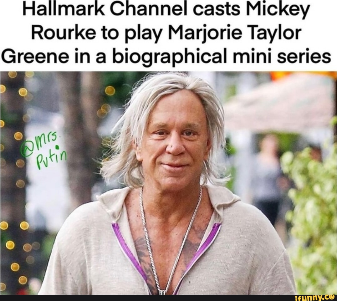Hallmark Channel casts Mickey Rourke to play Marjorie Taylor Greene ina ...