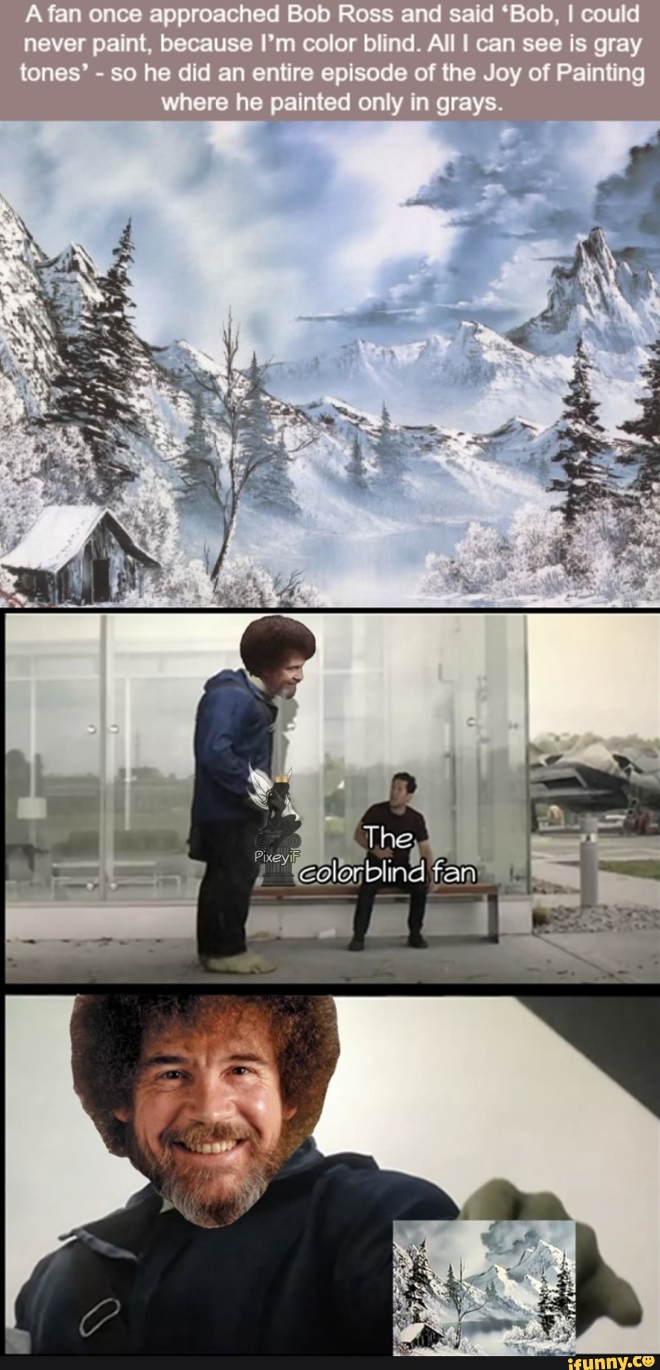 Fan once approached Bob Ross and said *Bob, I could never paint ...