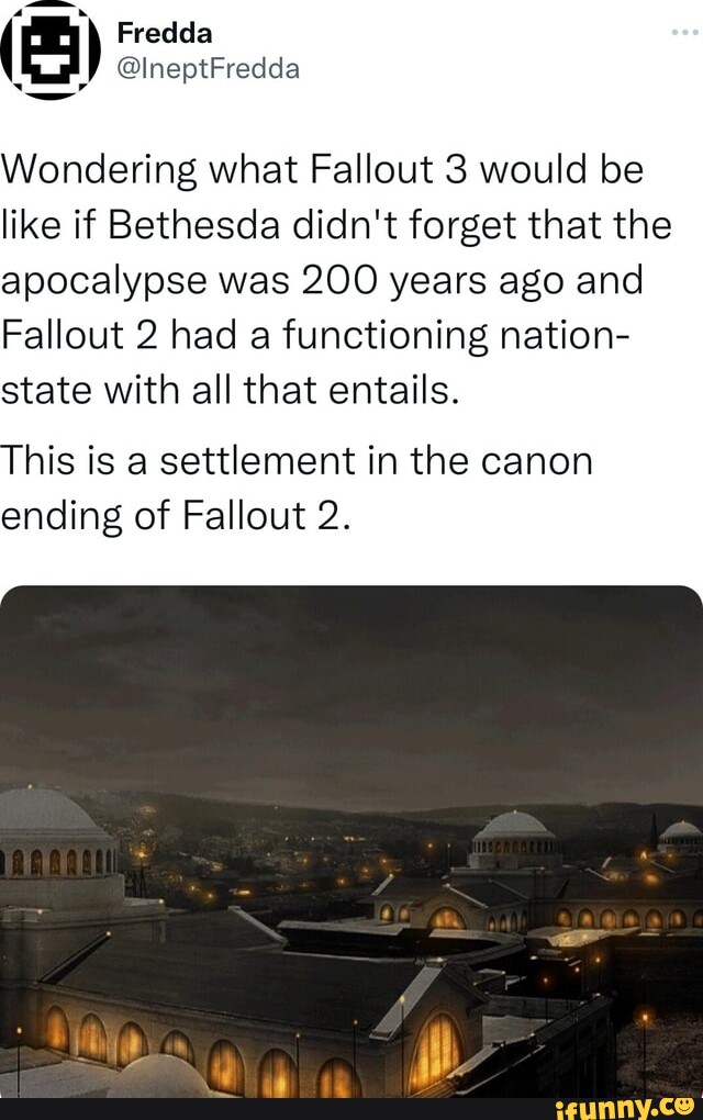 Wondering what Fallout 3 would be like if Bethesda didn't forget that ...