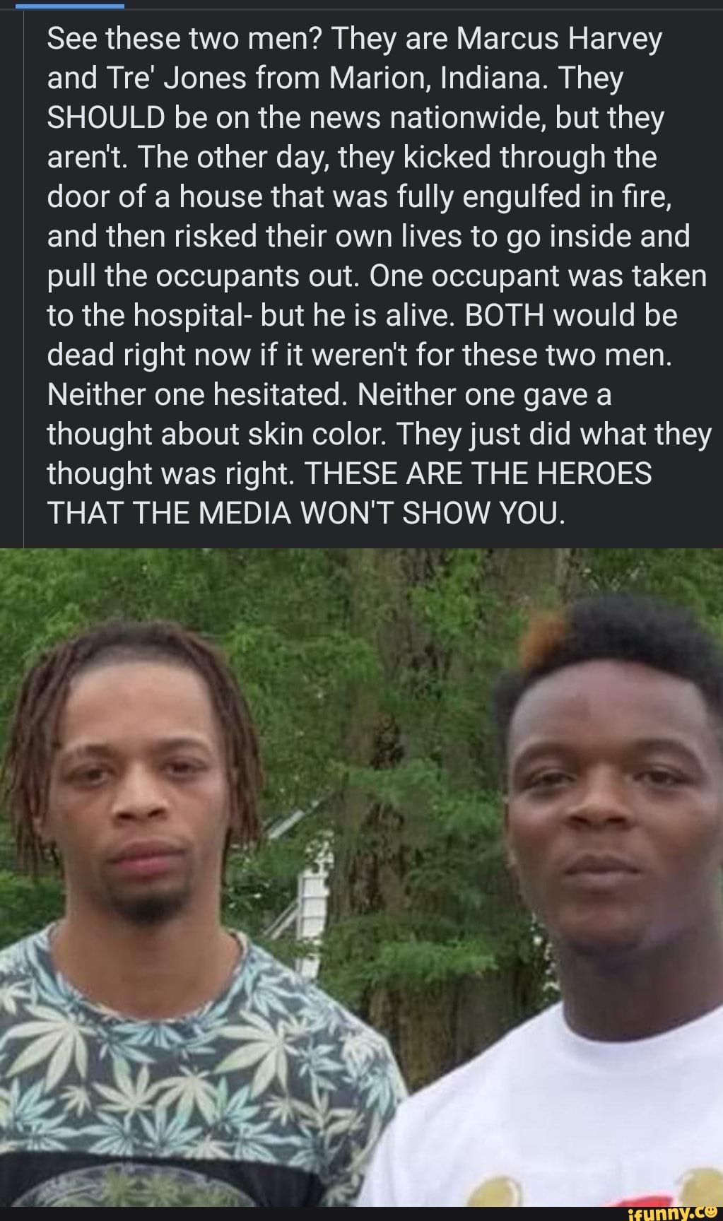 See these two men? They are Marcus Harvey and Tre' Jones from Marion ...