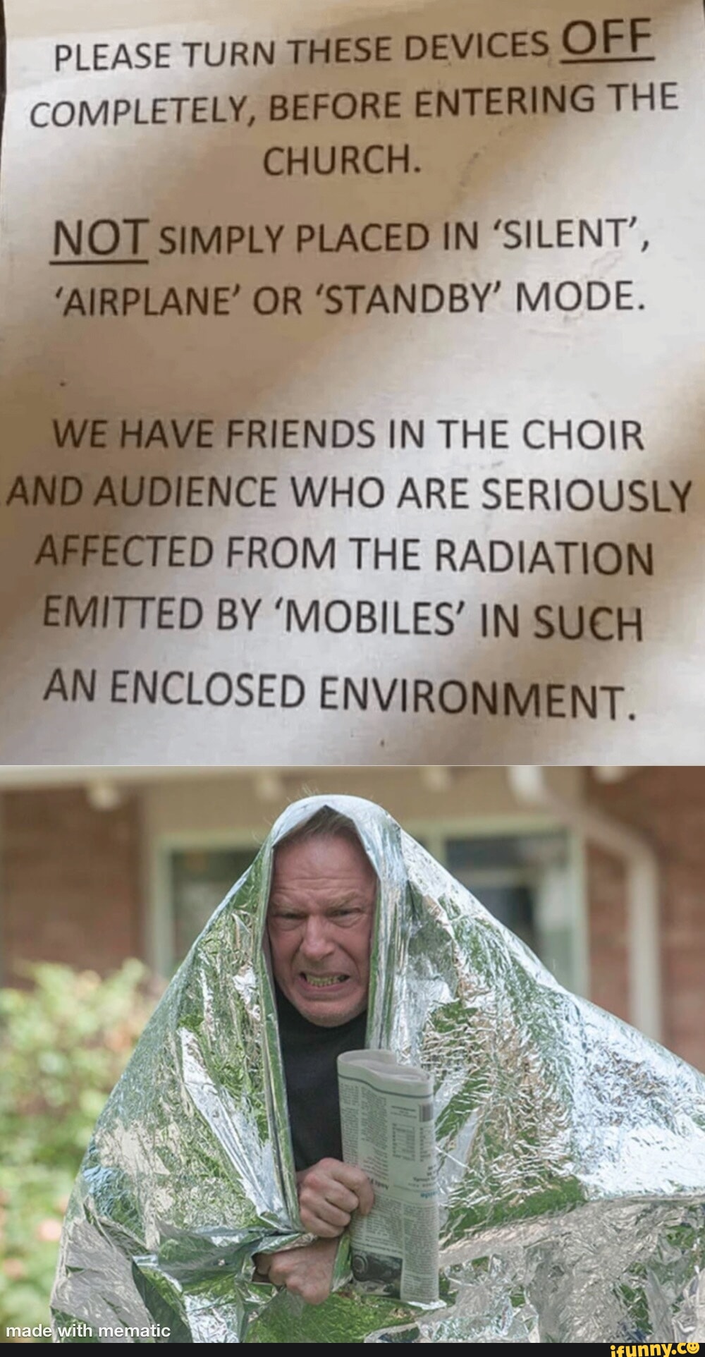 PLEASE TURN THESE DEVICES OFF COMPLETELY, BEFORE ENTERING THE CHURCH ...