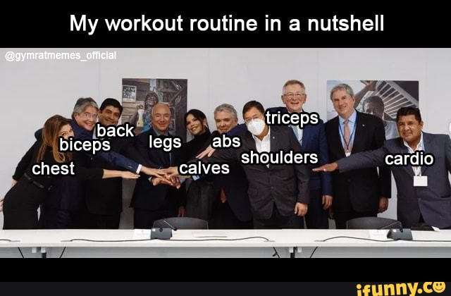 My workout routine in a nutshell @aymratmemes_offcial . triceps back ...