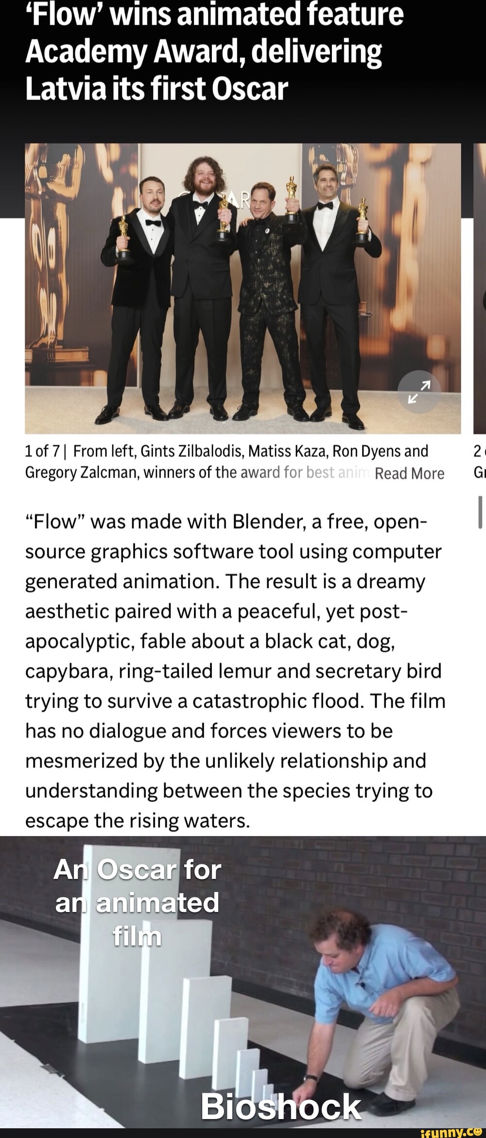 'Flow' wins animated feature Academy Award, delivering Latvia its first ...