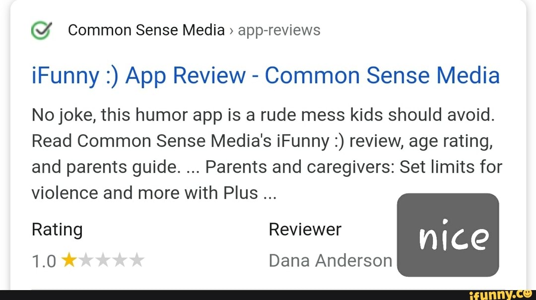 Common Sense Media app-reviews iFunny App Review - Common Sense Media ...