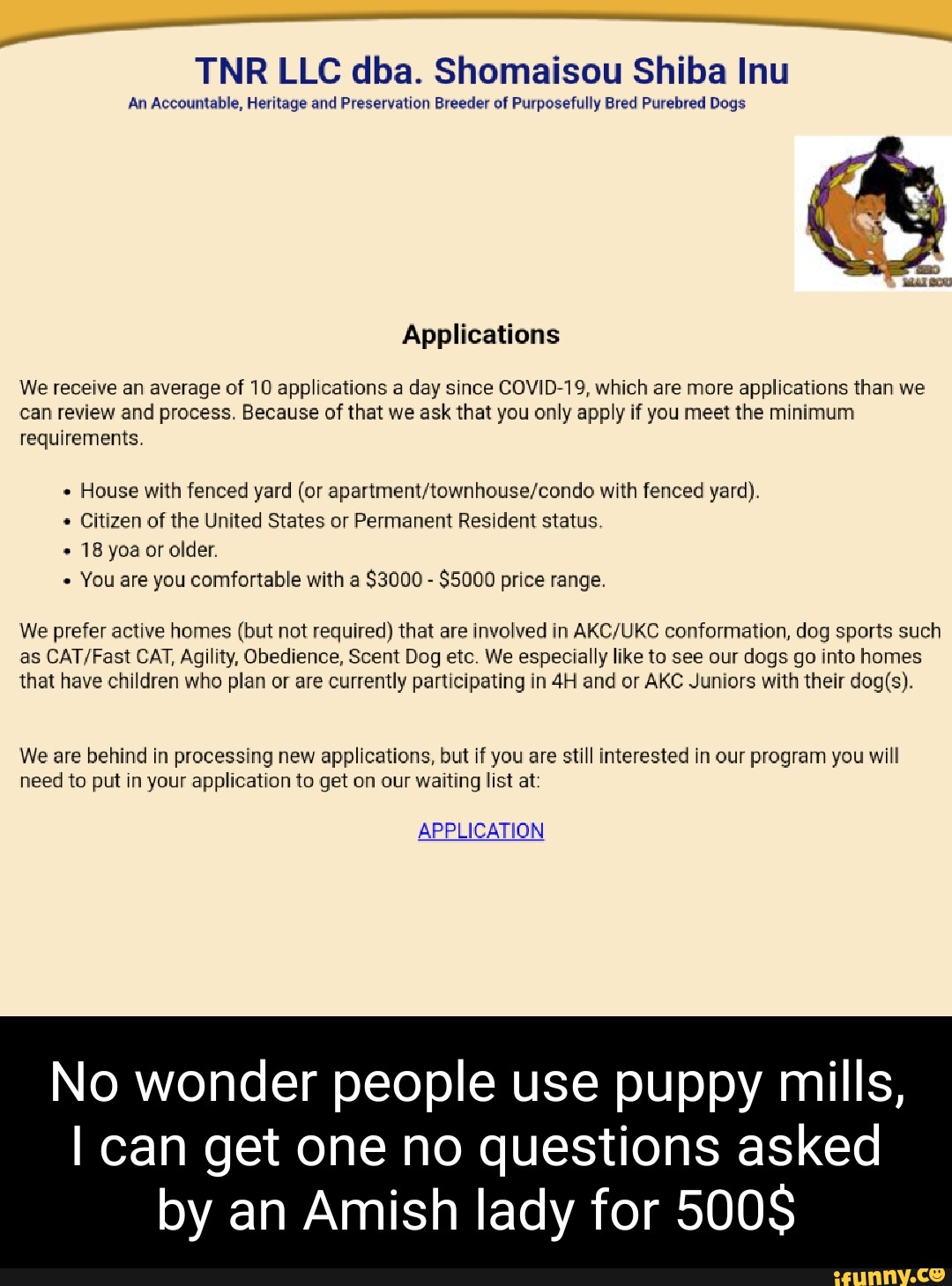 TNR LLC dba. Shomaisou Shiba Inu An Accountable, Heritage and ...