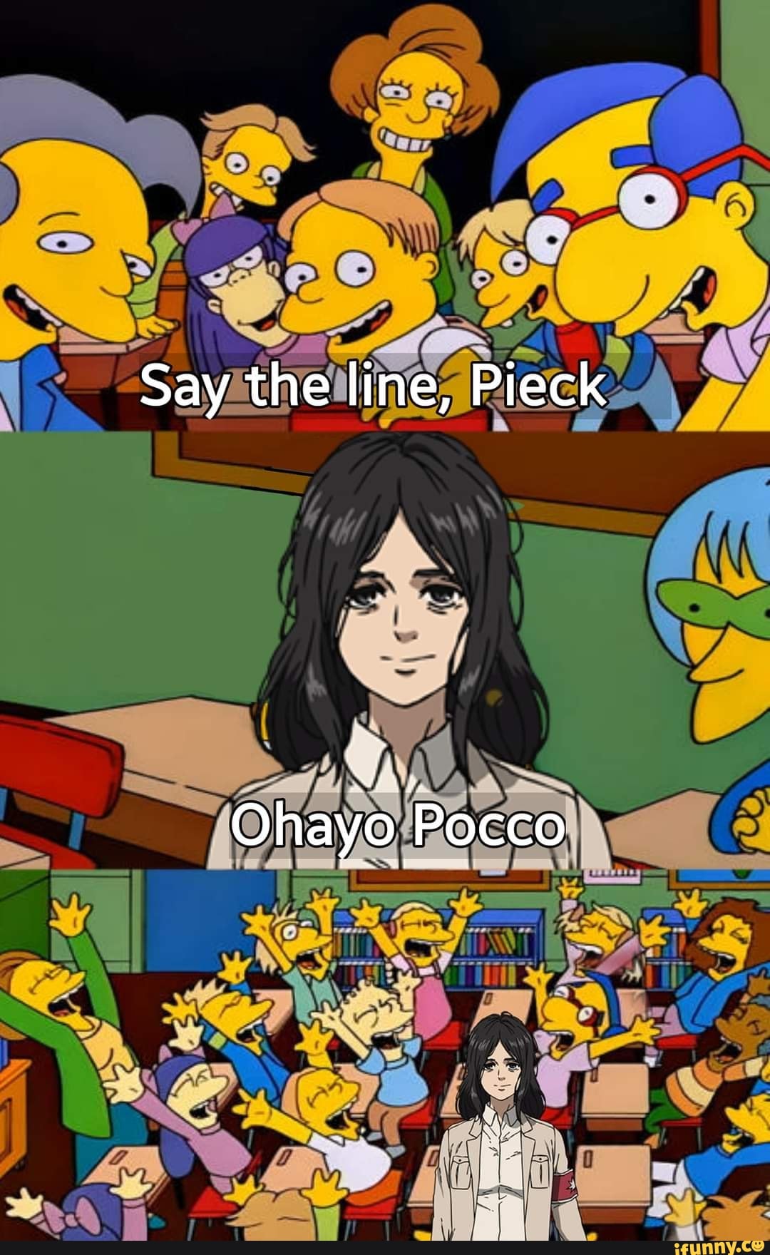 SS Say the line, Pieck Ohayo Pocco - iFunny