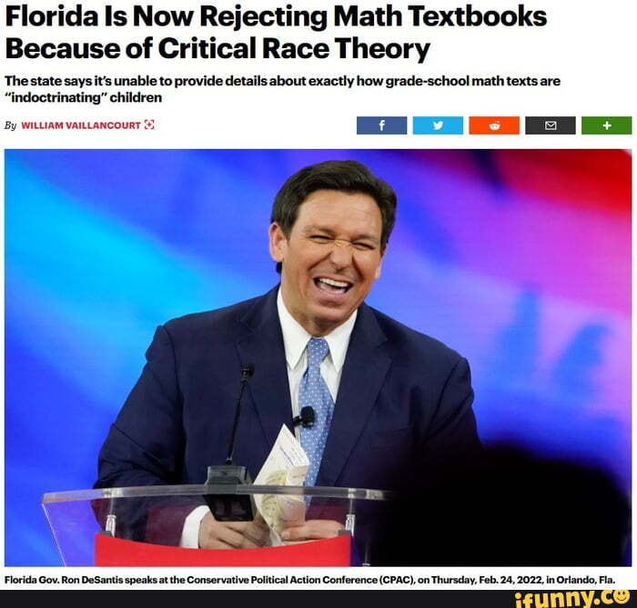 Florida Is Now Rejecting Math Textbooks Because of Critical Race Theory ...