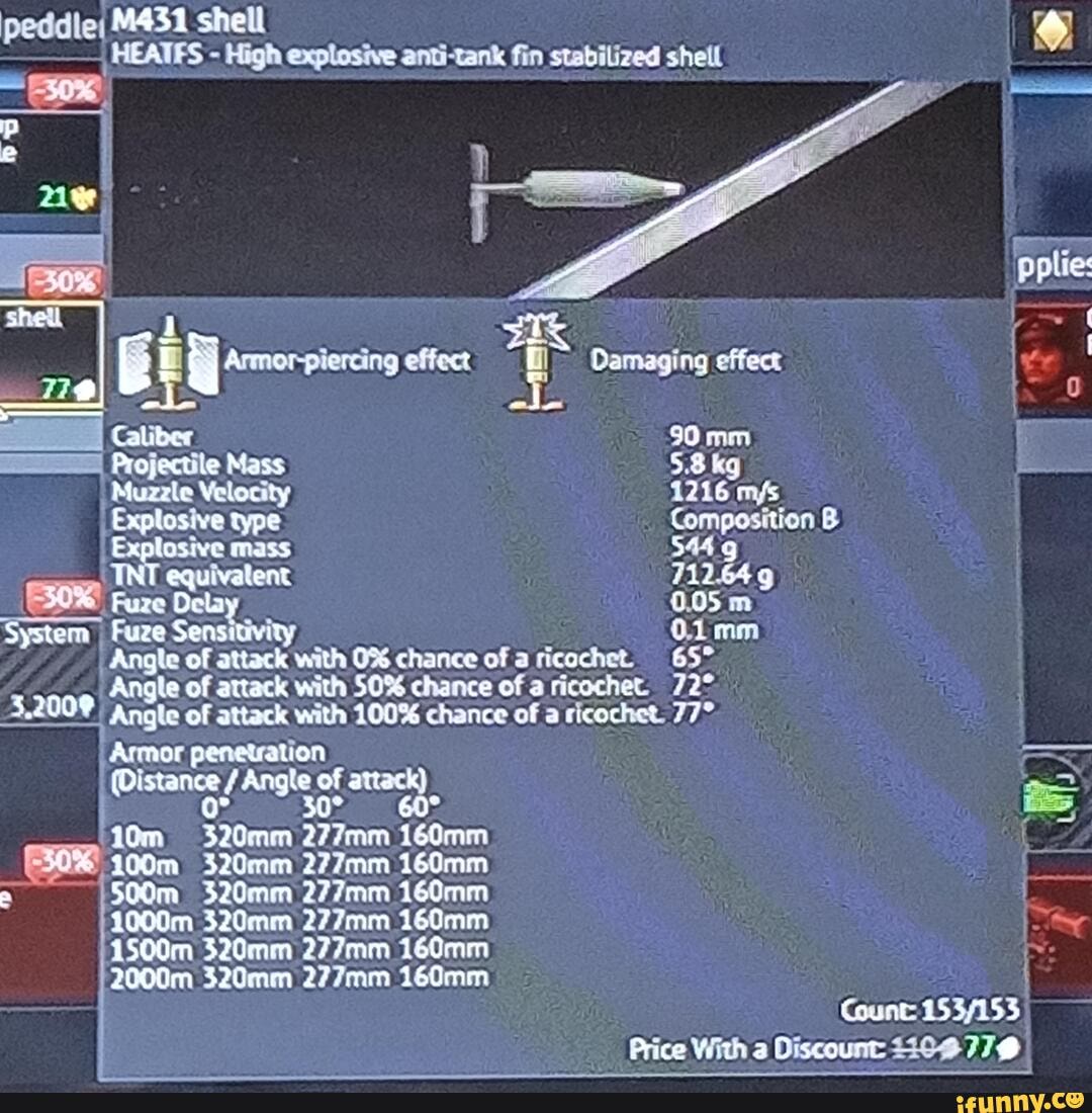 Peddle M431 shell ,HEATES - High explosive antitank fin stabilized ...