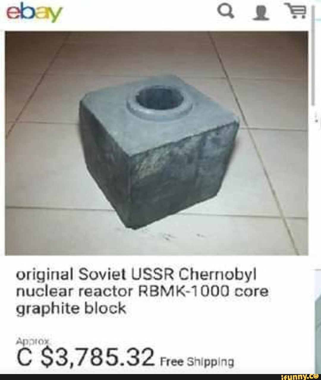 Original Soviet USSR Chernobyl nuclear reactor RBMK-1000 core graphite ...