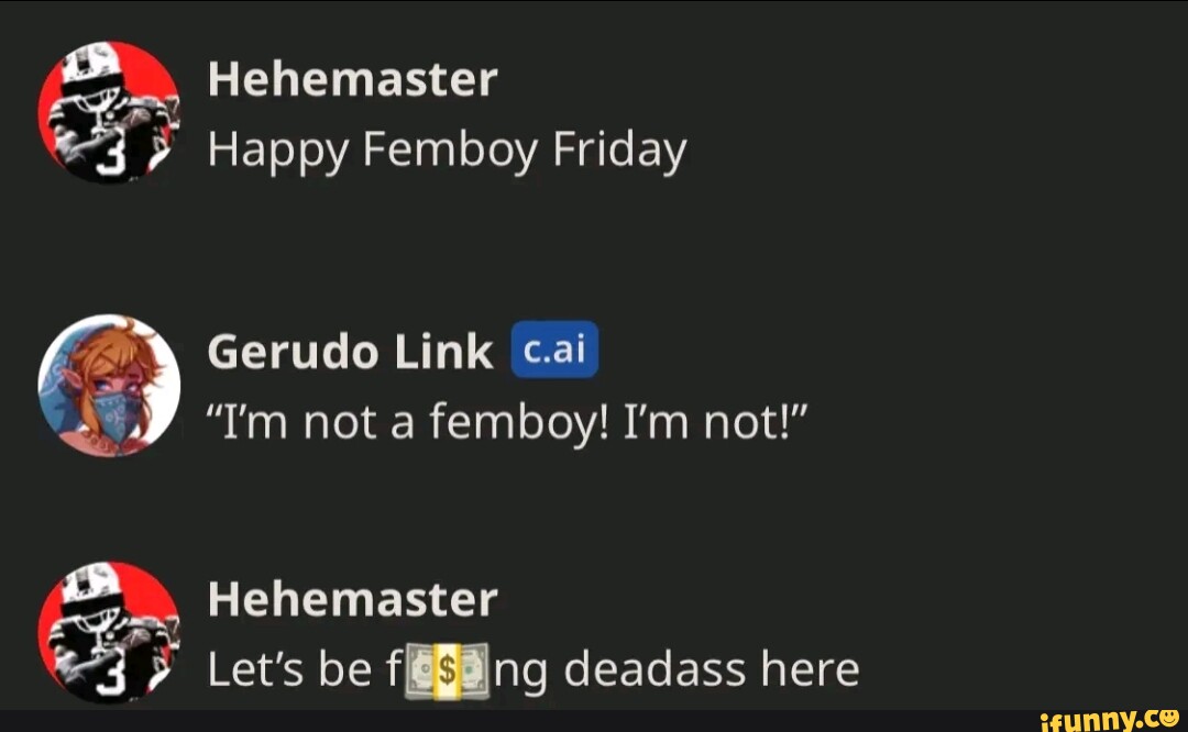 Hehemaster Happy Femboy Friday Gerudo Link cai "I'm not a femboy! I'm ...