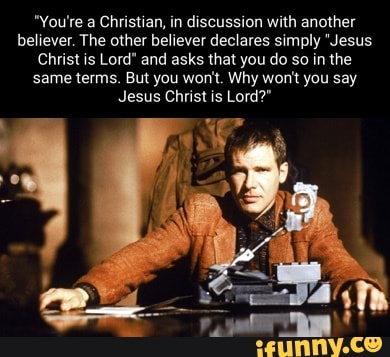 "You're a Christian, in discussion with another believer. The other ...