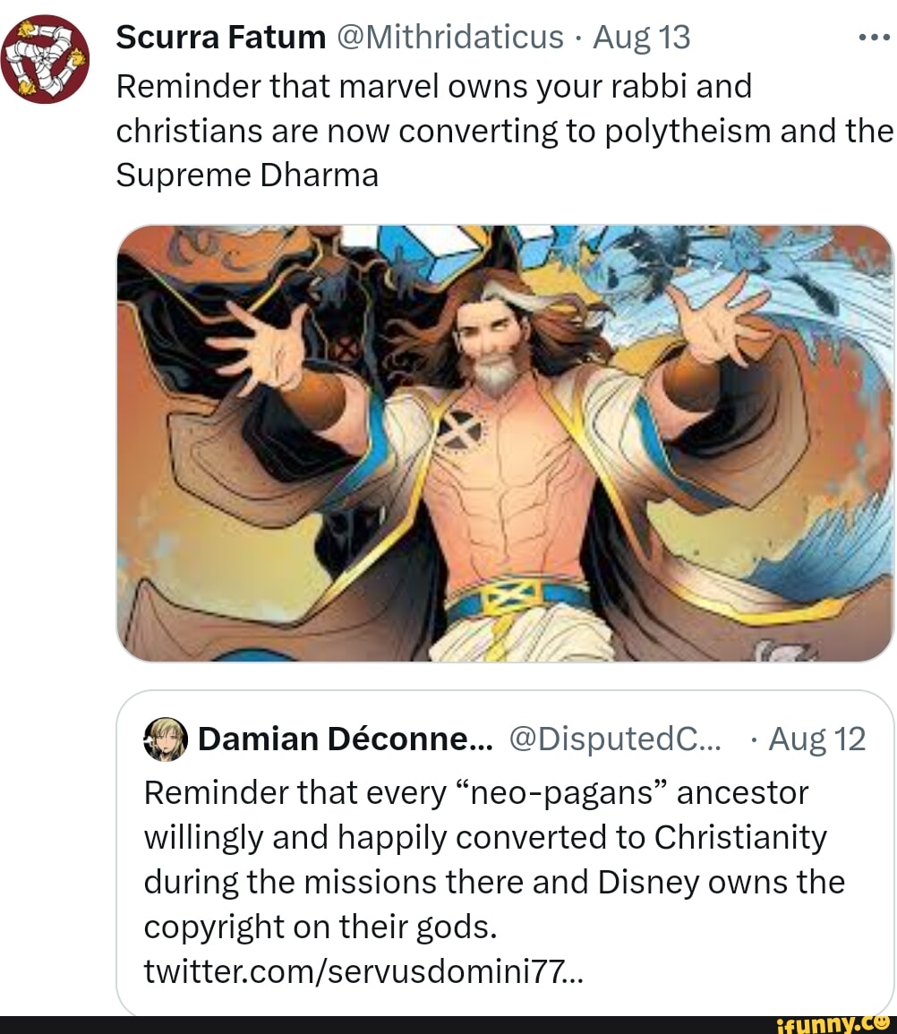 Scurra Fatum @Mithridaticus Aug 13 Reminder that marvel owns your rabbi ...