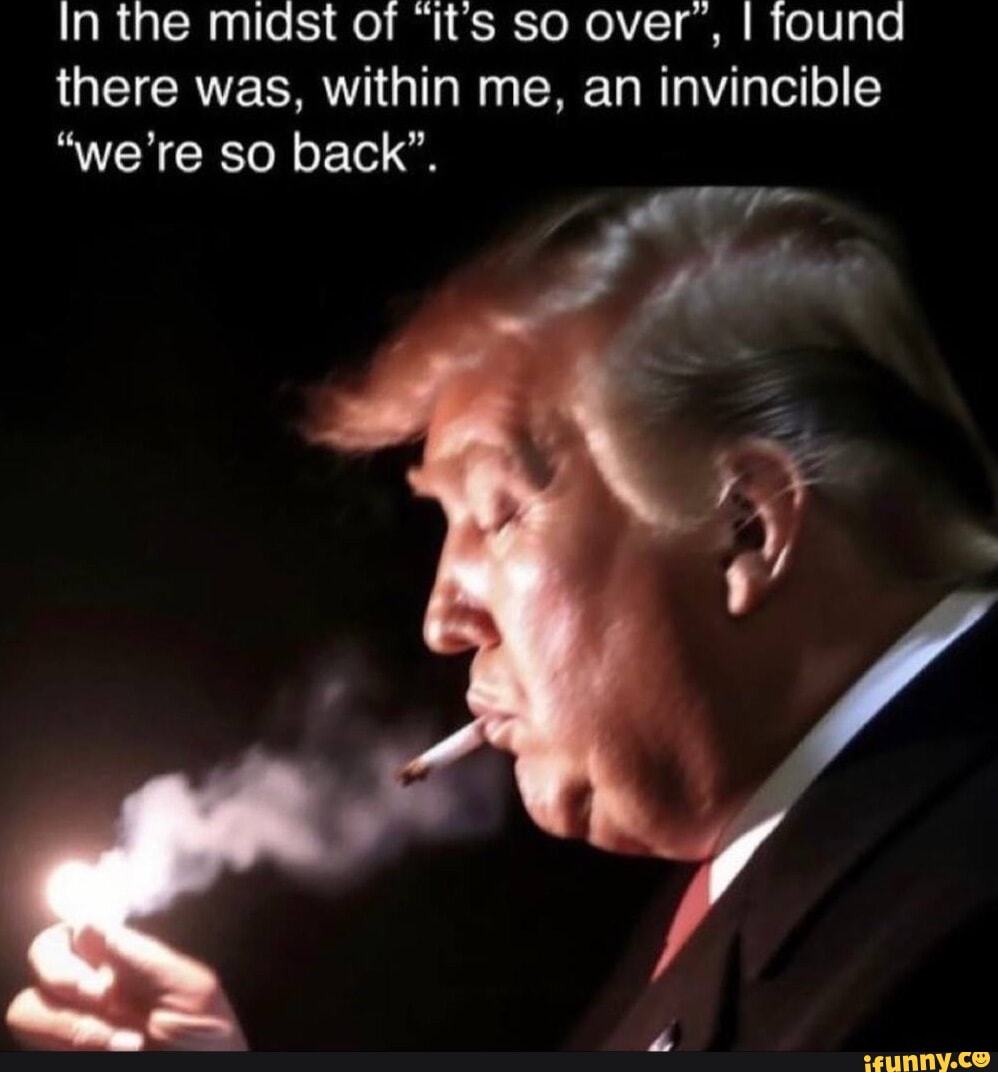 In the midst of "its so over , I found there was, within me, an invincible "we're so back". - iFunny