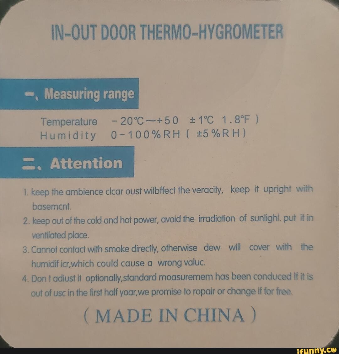 Hygrometer memes. Best Collection of funny Hygrometer pictures on iFunny