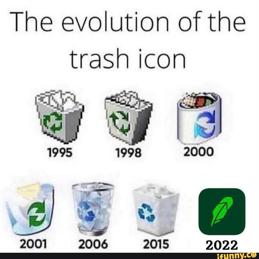 The evolution of the trash icon 1995 1998 2000 aS ail - iFunny