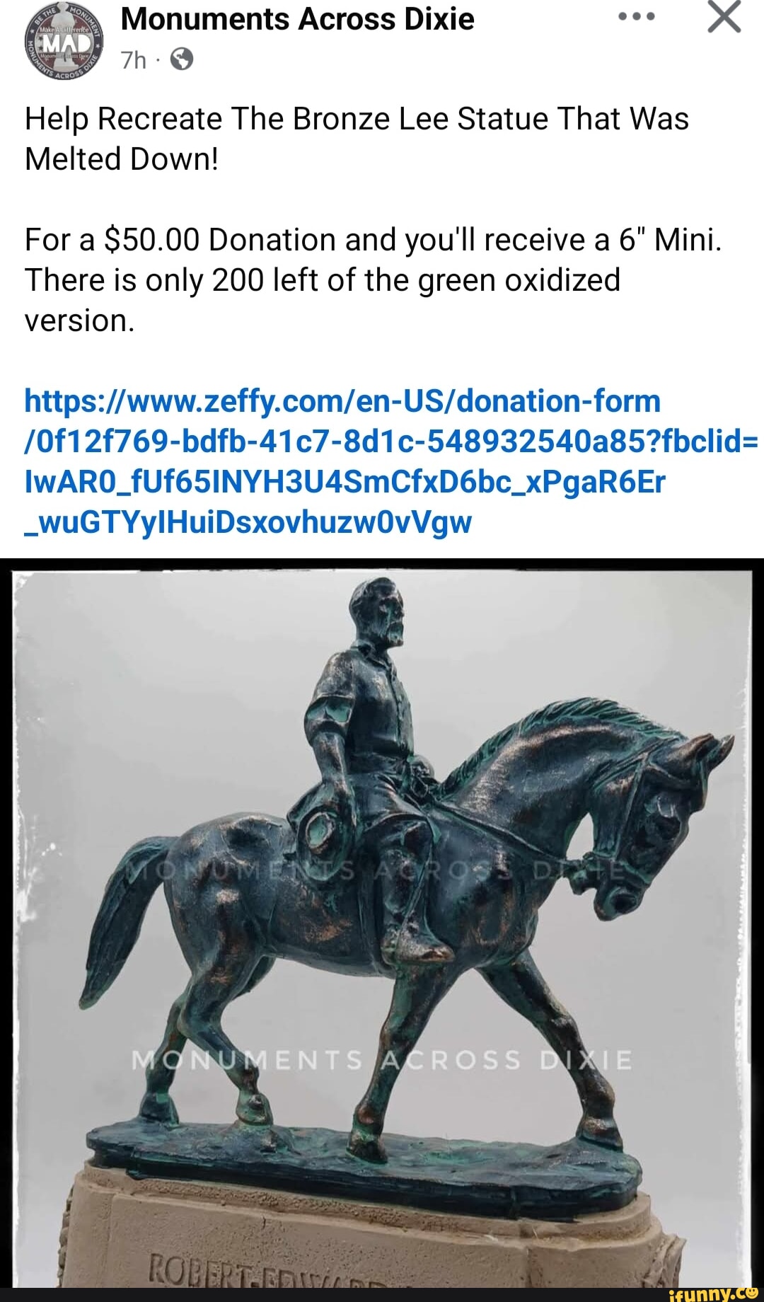 Monuments Across Dixie OK Help Recreate The Bronze Lee Statue That Was ...