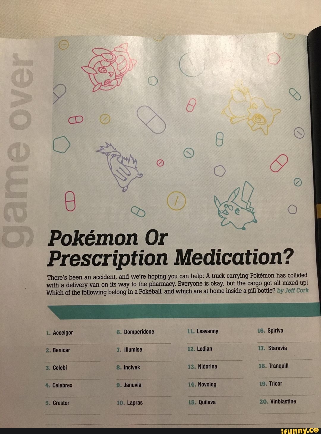 Pokémon Or Prescription Medication? There’s been an accident, and we're ...