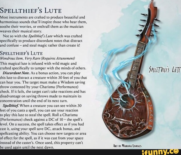 SPELLTHIEF'S LUTE Most instruments are crafted to produce beautiful and ...