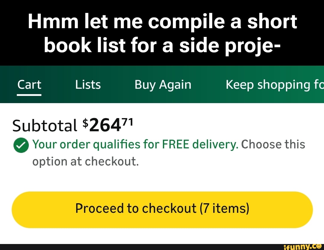 Hmm let me compile a short book list for a side proje- Cart Lists Buy ...