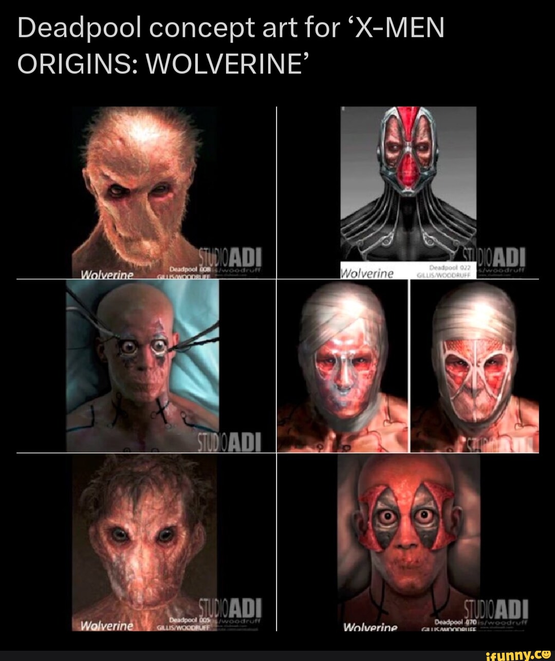 Deadpool concept art for *X-MEN ORIGINS: WOLVERINE' - iFunny