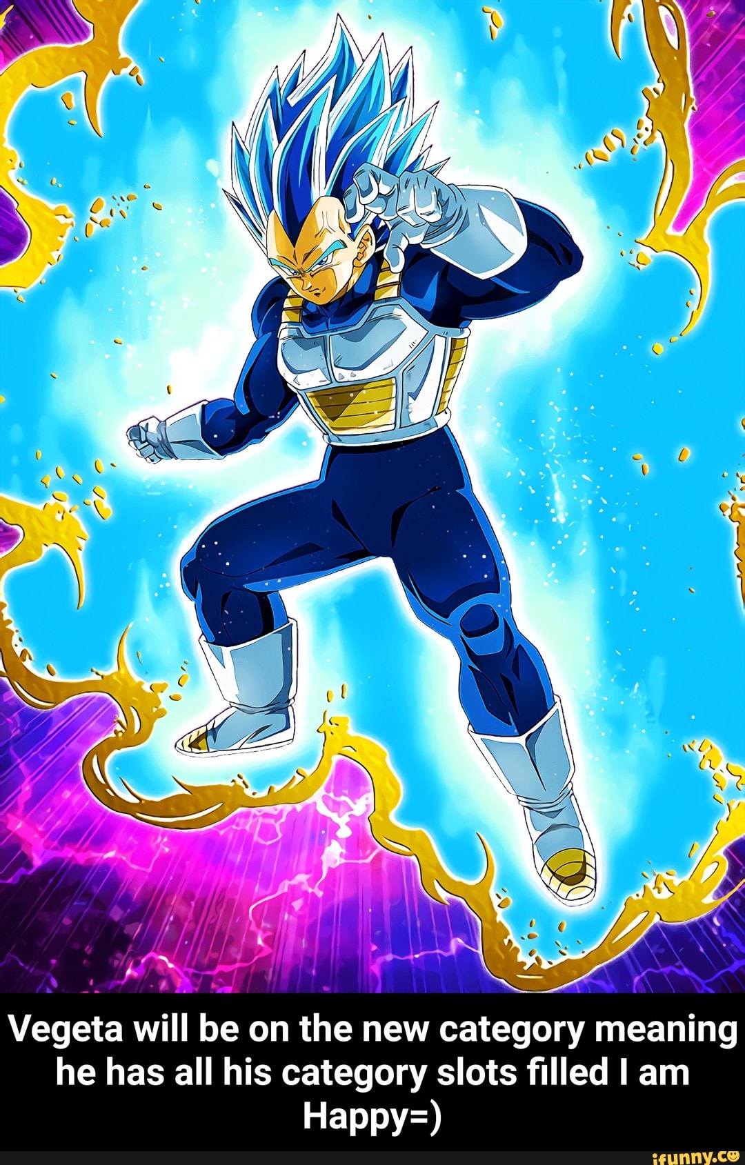 Vegeta will be on the new category meaning he has all his category ...