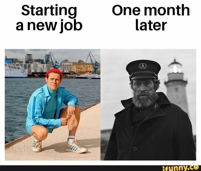Starting One month anew job later - iFunny