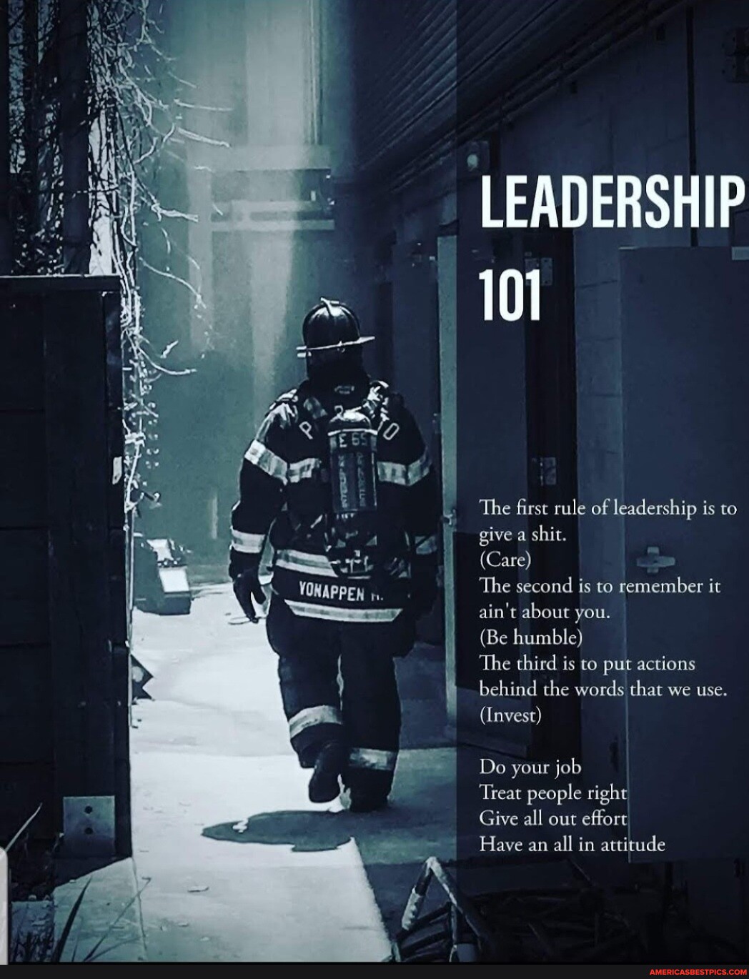 LEADERSHIP 101 The first rule of leadership is to give a shit. (Care ...