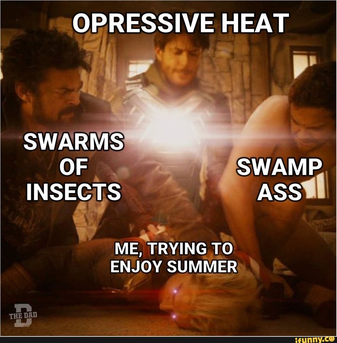 OPRESSIVE HEAT al SWARMS OF SWAMP INSECTS ASS ME, TRYING TO ENJOY ...