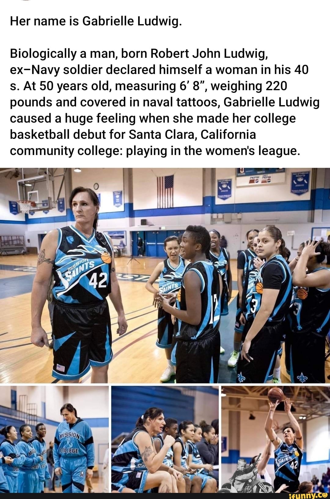 Her name is Gabrielle Ludwig. Biologically a man, born Robert John ...