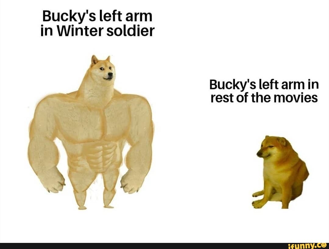Bucky's left arm in Winter soldier Bucky's left arm in rest of the ...