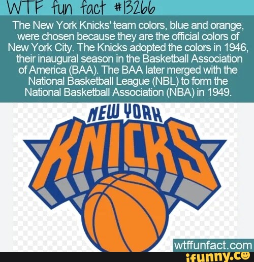 The New York Knicks' team colors, blue and orange, were chosen because ...